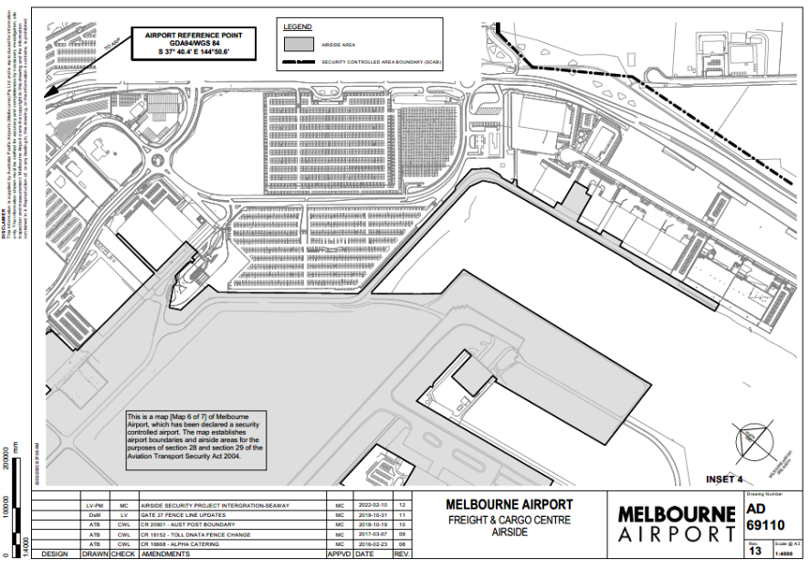 This is a map [map 6 of 7] of Melbourne Airport, which has been ...