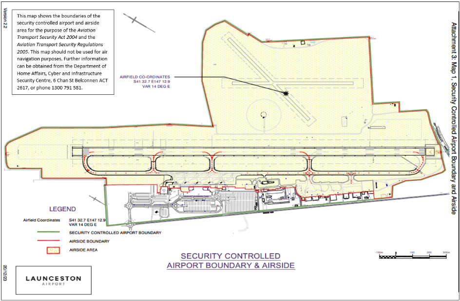 This is map 1 of 4 of Lauinceston Airport, which has been declared a ...
