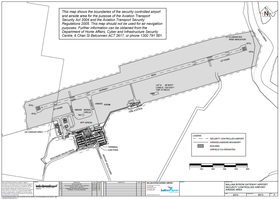This is a map 1 of 2 of Ballina Byron Gateway Airport, which has been ...